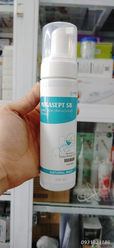 Dung dịch tắm gội khô tạo bọt Megasept SB 200ml