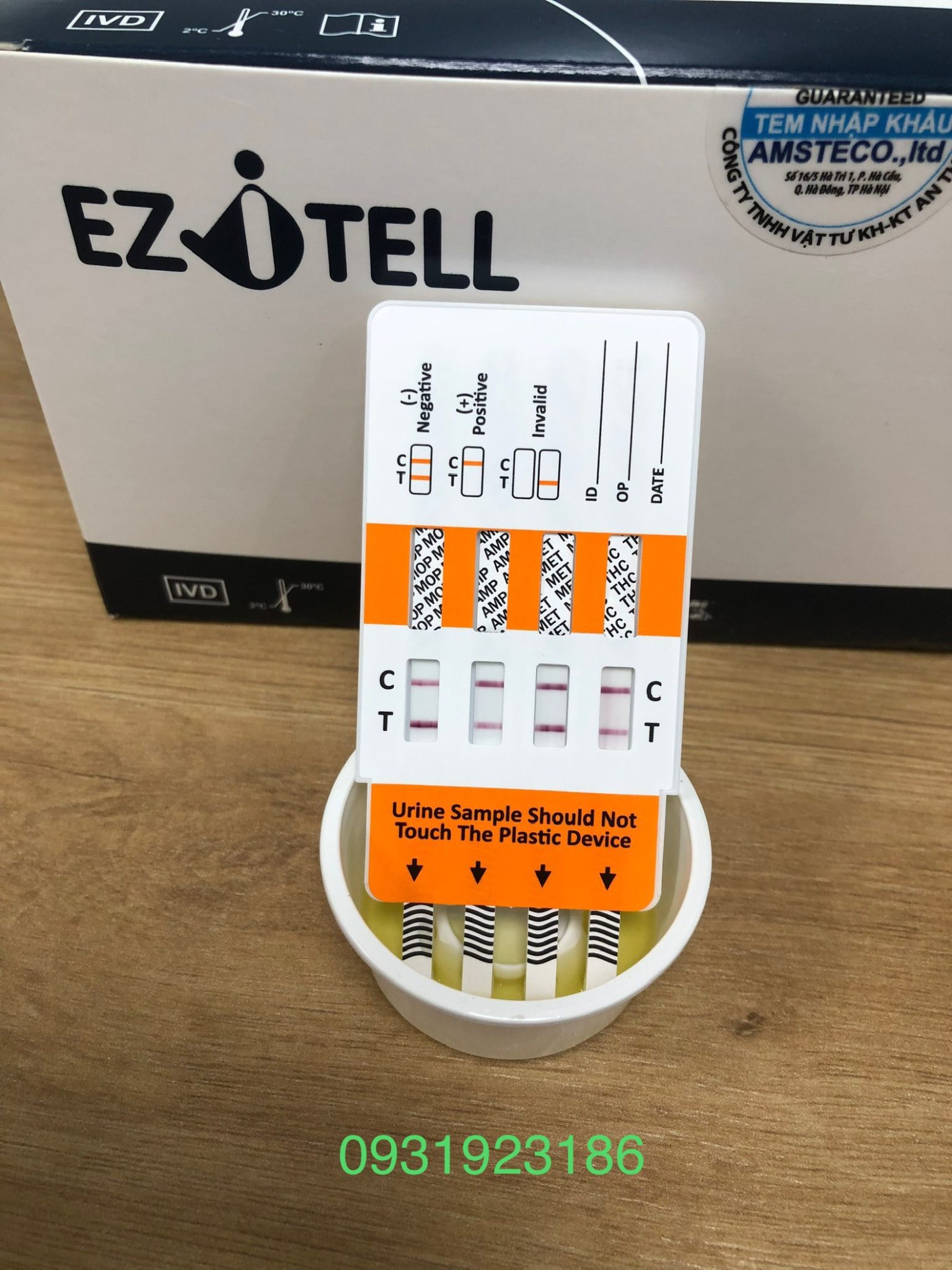 Test thử nhanh phát hiện 4 chất ma túy (MOP/ AMP/ MET/ THC) EZITELL